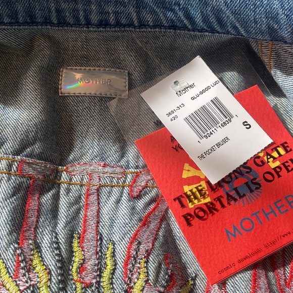 MOTHER | Jackets & Coats | Nwts Mother Good Luck Embroidered Denim ...